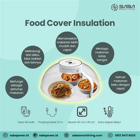 Saba Smart Living Tudung Saji Elektrik Large Food Cover Insulation Saba Smart Living We