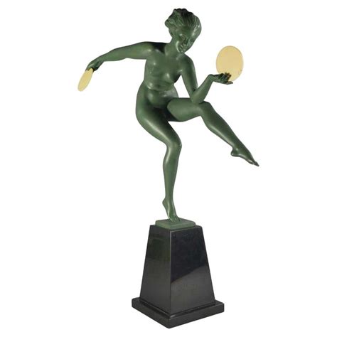 Dancer Sculpture In Spelter Folie By Denis Original Max Le Verrier For Sale At 1stdibs Max Denis