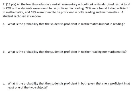 Solved 7 15 Pts All The Fourth Graders In A Certain