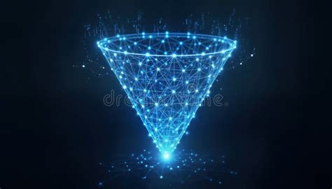 Digital Funnel Illustration Represents Data Filtering Process