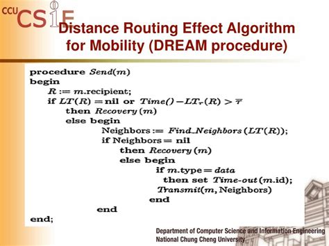 Ppt A Distance Routing Effect Algorithm For Mobility Dream Powerpoint Presentation Id 6804463