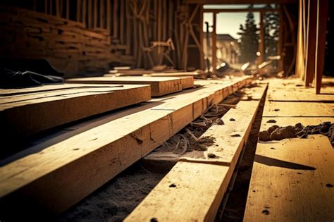Premium Photo Construction And Carpentry Work In Progress With Timber Planks