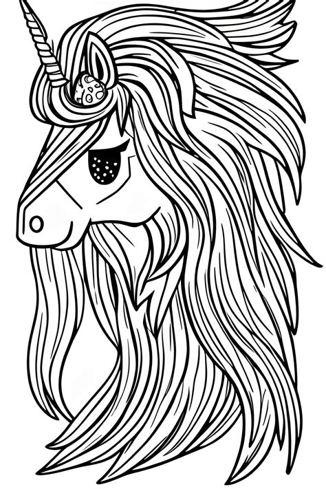 Desenho De Unicórnio Para Colorir Preto E Branco Kawaii Chibi