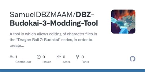 GitHub SamuelDBZMAAM DBZ Budokai Modding Tool A Tool In Which Allows Editing Of Character