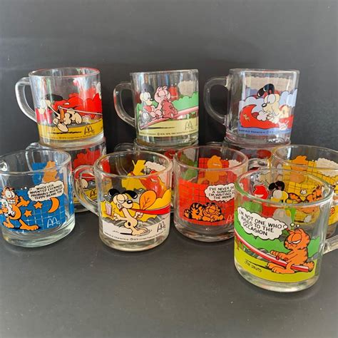 Lot 67 Vintage Mcdonalds Garfield Glassesmugs
