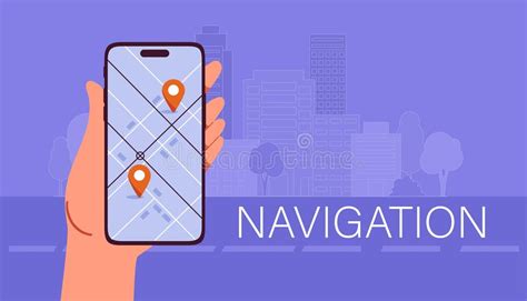 Mobile App For Navigation Vector Illustration Stock Vector Illustration Of Street Guide