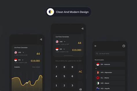 货币转换器黑暗模式app ui kit fig 云瑞设计