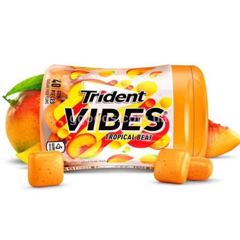 Жевательная резинка Trident Vibes Tropical Beat персик манго купить ...