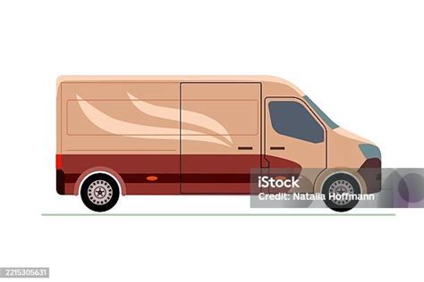 현대 배달 밴 벡터 그림입니다 화물 운송 차량 고립된 측면도 상업용 미니 버스 광고에 대한 스톡 벡터 아트 및 기타 이미지 광고 교통 교통수단 Istock