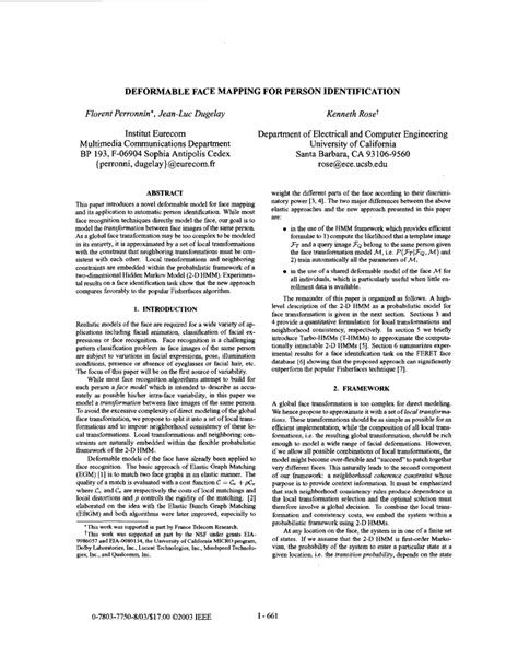 Pdf Deformable Face Mapping For Person Identification