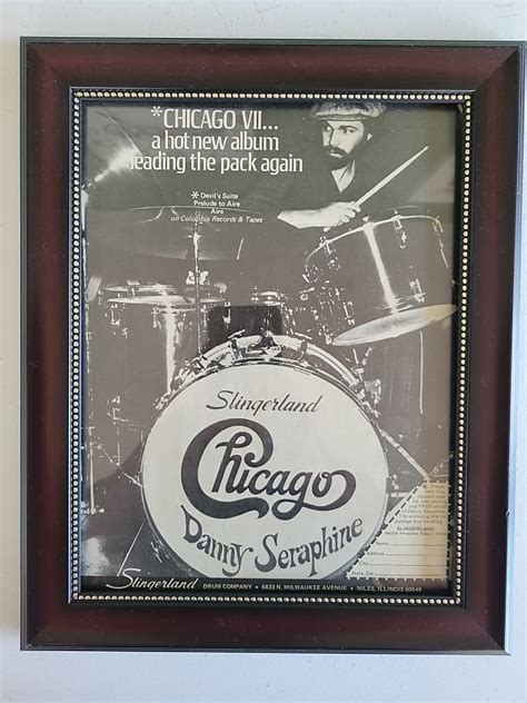 1975 Slingerland Drums Promotional Ad Framed Danny Seraphine Reverb