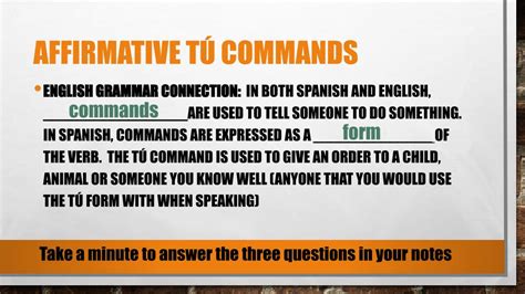 ppt affirmative tú commands powerpoint presentation free download
