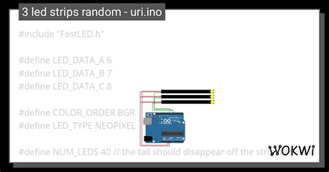 LED Strip Random UA Colour Fade Wokwi ESP32 STM32 Arduino Simulator