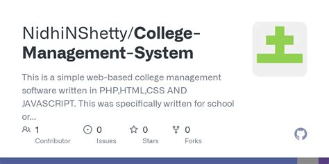Github Nidhinshetty College Management System This Is A Simple Web Based College Management
