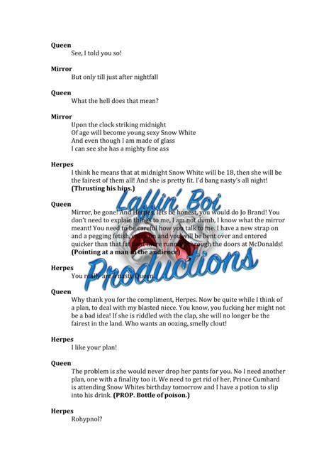 Snow White An Adult Pantomime Script Laffin Boi