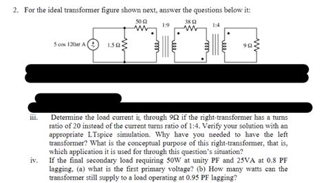 Solved For The Ideal Transformer Figure Shown Next Chegg