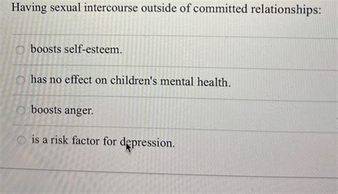 Solved Having Sexual Intercourse Outside Of Committed Chegg Com