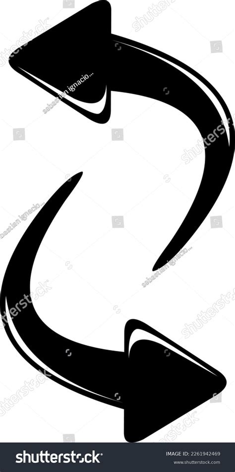 Vector Illustration Two Curved Arrows Indicating Stock Vector Royalty Free