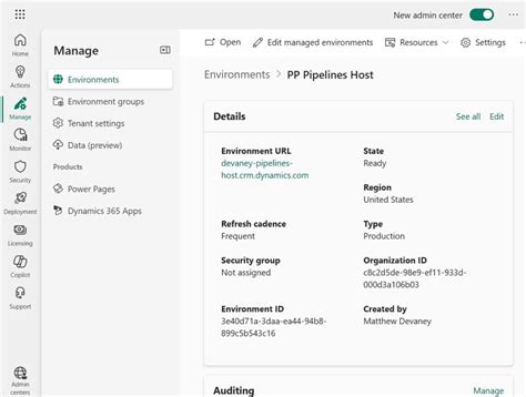 install power platform pipelines in the host environment matthew devaney