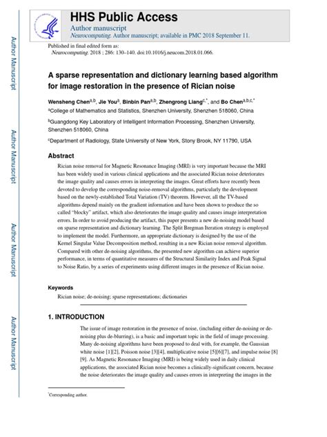 A Sparse Representation And Dictionary Learning Ba Pdf Magnetic