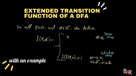 Extending The Transition Function Of A Dfa Example Included Youtube