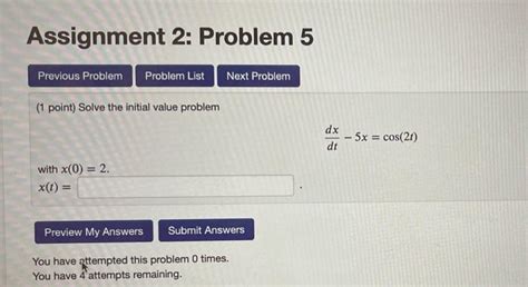 solved assignment 2 problem 5 1 point solve the initial