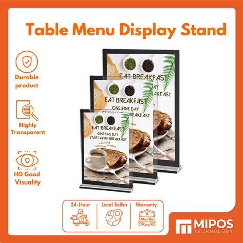 Table Menu Stand Restaurant A4a5a6 Acrylic T Stand T Shaped Table