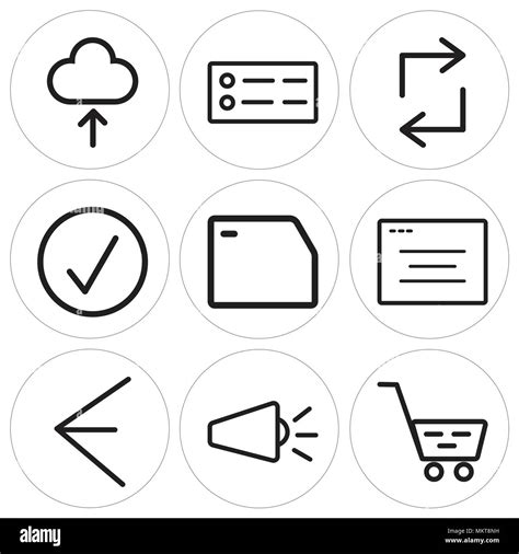 Set Of 9 Simple Editable Icons Such As Shop Volume Left Arrow Browser Folder Check Retweet