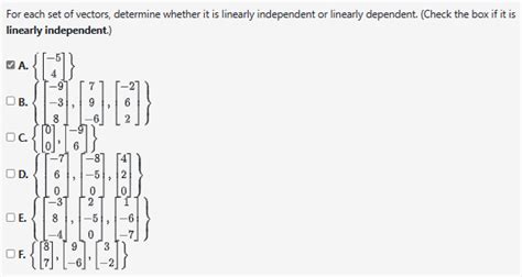 Solved For Each Set Of Vectors Determine Whether It Is Chegg Com