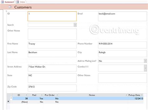 tạo form biểu mẫu trong access 2016