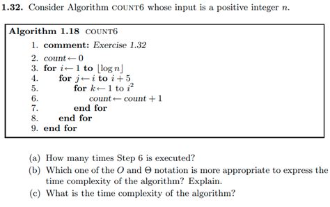 Solved 132 Consider Algorithm Count6 Whose Input Is A