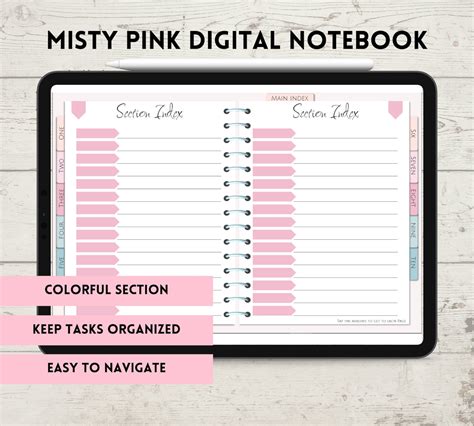 Digital Notebook Digital Notebook Goodnotes Digital Notebook With Tabs Journals Pastel