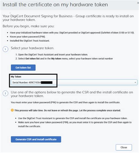 Certcentral Setting Up Your Digicert Hardware Token For Document Signing