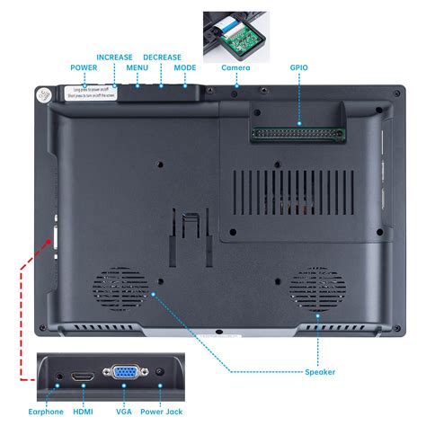10 1 raspberry pi 4b lcd ips display portable monitor with high