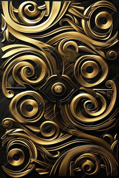 Abstract Gold Swirls Pattern | Premium AI-generated image