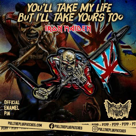 Iron Maiden The Trooper Pin Pull The Plug Patches