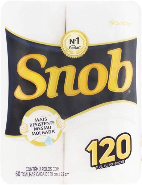 Toalha De Papel Folha Dupla 19x20cm 2 Rolos Snob Pacote 120un Compre