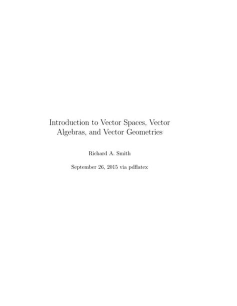 Vector Spaces Algebras Geometries Pdf