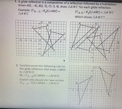 Solved A Glide Reflection Is A Composition Of A Chegg Com