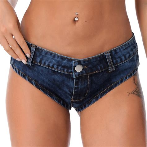 Us Women Low Rise Jeans Shorts High Cut Denim Hot Pants Booty Shorts