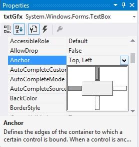 C Winform Create Control Like Visual Studio S Anchor Property Control Stack Overflow