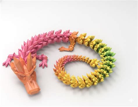Articulated Flexi Dragon Stl 3d Printable Fidget Toy Etsy
