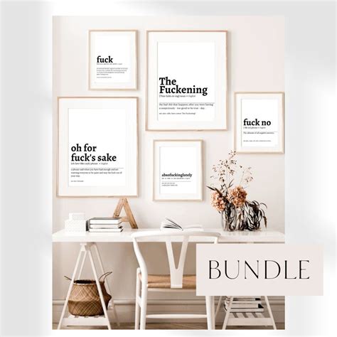 Fuck Dictionary Definition Print Bundle Funny Printable Wall Art Fuck Definition