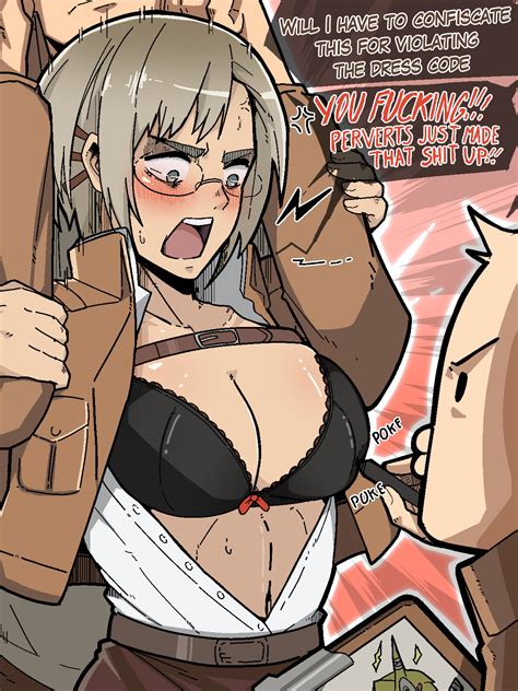 Rule 34 1girls 2boys Angry Attack On Titan Belts Black Underwear