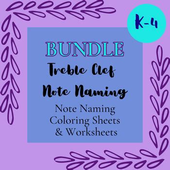 Treble Clef Note Naming Coloring Sheets Quiz By Anna Featherston