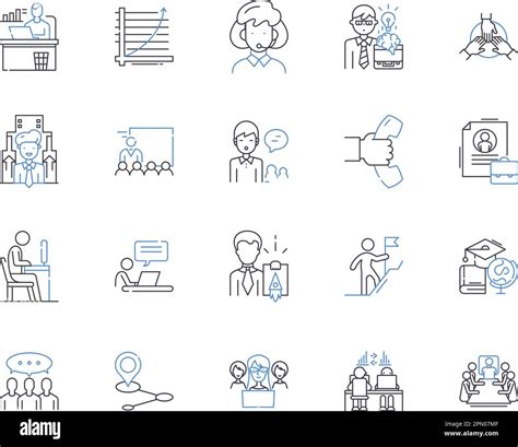 Empoyee Work Outline Icons Collection Employee Work Labor Task Performance Compensation