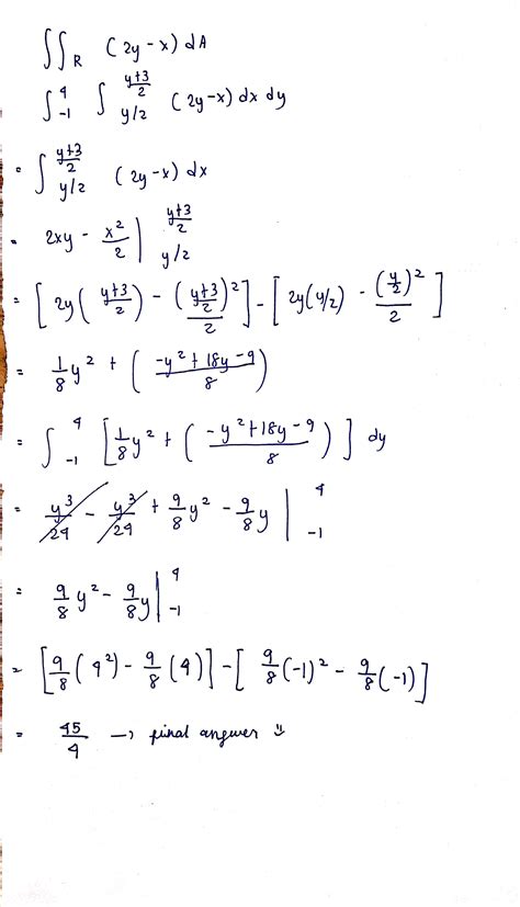 [solved] Double Integrals Problem 5 15 Points Compute The Double