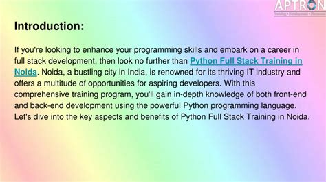 Ppt Python Full Stack Training In Noida Powerpoint Presentation Free