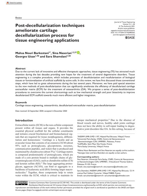 Pdf Post Decellularization Techniques Ameliorate Cartilage Decellularization Process For