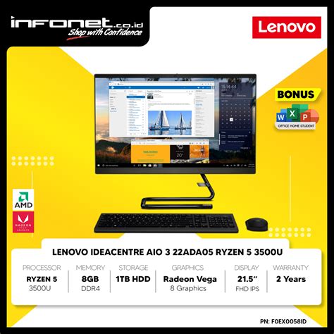 Lenovo Ideacentre Aio Ada Ryzen U Gb Tb Hdd Uma Fhd W Ohs Infonet